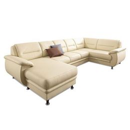 Sit & More sit&more Wohnlandschaft &raquo;Mailand U-Form, B: 312 cm&laquo; optional Schlaffunktion wei&szlig; NaturLEDER (echtes Rindleder)/Korpus passendes Kunstleder Softlux ;
