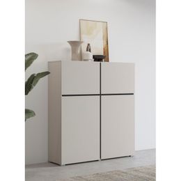 OTTO home Hochkommode &raquo;Cross,Breite 119,5 cm, moderne grifflose Hochkommode mit 4 T&uuml;ren&laquo; Hochschrank mit viel Stauraum, Einlegeb&ouml;den verstellbar B/H/T