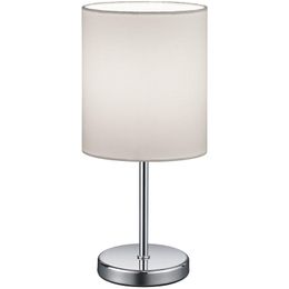 REALITY LEUCHTEN Schreibtischlampe &raquo;Jerry&laquo; E14 1 Stk. E14 Tischleuchte exkl. Leuchtmittel, mit Stoffschirm u. Schnurschalter wei&szlig; 1, &Oslash; 13cm H: 28,5cm,