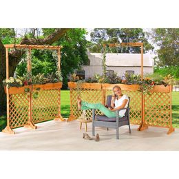 Promadino Spalier mit Pflanzkasten, BxTxH: 70x41x107 cm braun Holzwerkstoff B/H/T: 70cm x 107cm x 41cm
