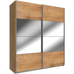 wimex Schwebet&uuml;renschrank &raquo;Easy&laquo; mit Teilspiegel braun B/H/T: 135cm x 210cm x 65cm, T&uuml;ren: 2 Stk.
