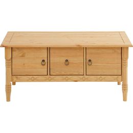 OTTO home Couchtisch &raquo;Indra&laquo; aus massiver Kiefer, FSC , mit Stauraum, dezentes Ornament beige B/H/T: 100cm x 45cm x 60cm