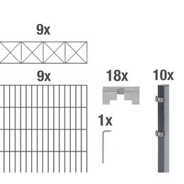 Alberts Doppelstabmattenzaun &raquo;mit verschiedenen Dekorelementen&laquo; anthrazit, H&ouml;he: 100-160cm, Gesamtl&auml;nge: 10-20m, zum Einbetonieren grau Stahl H/L: 120cm x 18m
