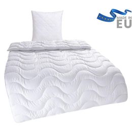 OTTO home Microfaserbettdecke + Microfaserkissen &raquo;Mailo, Bettdecke 135x200 cm, 155x220 cm&laquo; 2-tlg., Set mit Kissen 80x80 cm, Sommer, Winter wei&szlig; Bezug: