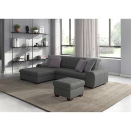 Sit & More sit&more Ecksofa &raquo;Luxor L-Form&laquo; wahlweise mit Schlaffunktion, Bettkasten und Kopfteilverstellung grau Luxus-Microfaser ALTARA NUBUCK (100% Polyester);