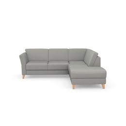 Sit & More sit&more Ecksofa &raquo;Visby L-Form&laquo; Wahlweise mit Schlaffunktion und Stauraum, frei im Raum stellbar silber B/H/T: 248cm x 87cm x 213cm, Luxus-Microfaser 