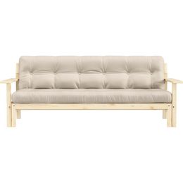 Karup Design Schlafsofa &raquo;Unwind&laquo; Mit Holzstruktur, inkl. Futonmatratze, Liegefl&auml;che 130x190 cm beige B/H/T: 190cm x 14cm x 92cm, Baumwollmix