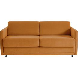 ATLANTIC HOME COLLECTION Schlafsofa &raquo;Limone&laquo; f&uuml;r Dauerschl&auml;fer geeignet inklusive hochwertige Matratze orange B/H/T: 178cm x 82cm x 93cm, Struktur 