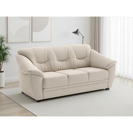 Sit & More sit&more 3-Sitzer &raquo;Savona, B: 198 cm, Federkern, Komfortsitzh&ouml;he 46 cm&laquo; optional Schlaffunktion, Liegefl&auml;che 190x137cm, Stoff- & Lederauswahl beige B/