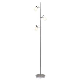 Brilliant LED Stehlampe &raquo;LEA&laquo; E14 157cm H&ouml;he, 3 x E14 max. 4W, eisen/chrom, schwenkbar, Metall/Glas silber 3, &Oslash; 22cm H: 160cm