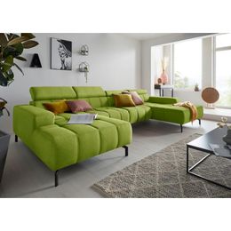 DOMO collection Wohnlandschaft &raquo;Cunelli tolle Sitzn&auml;hte als Designelement, fester Sitzkomfort, U-Form&laquo; whlw. verstellbare Kopfteile, passend f&uuml;r 