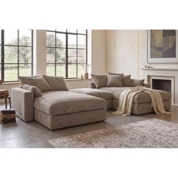 OTTO home Wohnlandschaft &raquo;Cosy Lounge U-Form, Breite 385 cm&laquo; Mega-Sofa mit Cordstoff bezogen, mit Federkern & 5 Zierkissen 100% Polyester B/H/T: 385cm