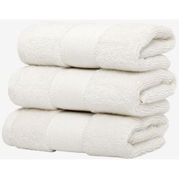 Gaestehandtuecher &raquo;Premium Low-Twist Baumwolle 550 g/m&sup2; &ndash; 3 G&auml;stehandt&uuml;cher&laquo; 30&times;50 cm &ndash; weich, saugf&auml;hig und ideal f&uuml;r G&auml;ste & Alltag wei&szlig; Frottier, 