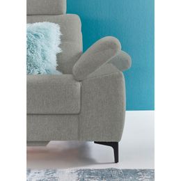 3C Carina Ecksofa &raquo;Burnaby bequem und modern, Breite 296cm, 12cm hoher Fu&szlig;, L-Form&laquo; 2 Kopfst&uuml;tzen, optional mit Schlaf- und motorischer Relaxfunktion 