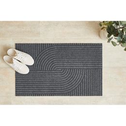 ANDIAMO Fu&szlig;matte &raquo;Yukon&laquo; rechteckig 6 mm H&ouml;he Schmutzfangmatte, modernes Design, robust, waschbar, rutschhemmend grau Obermaterial: 100% Polyester B : 40cm 1 