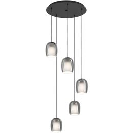 Eglo H&auml;ngeleuchte &raquo;CIAMPINO Pendellampe - Stahl - E27 - 5X28W - IP20&laquo; E27 1 Stk. H&auml;ngelampe, Deckenlampe, Wohnzimmer, Esszimmer, H150 x &Oslash;54 cm silber 