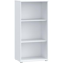 FORTE Regal &raquo;Tempra, Mehrzweckregal schmal, H&ouml;he 111,1cm, 2 Ablageb&ouml;den&laquo; Breite 54 cm wei&szlig; Holzwerkstoff B/H/T: 54cm x 111cm x 34,8cm, 3 Stk. offene 