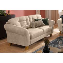 OTTO home 3-Sitzer &raquo;Trondheim&laquo; mit Federkern, Knopfheftung im R&uuml;cken beige Struktur weich ( 97% Polyester, 3% Baumwolle);Luxus-Microfaser ALTARA 