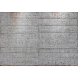 Komar Fototapete &raquo;Concrete Blocks - Gr&ouml;&szlig;e 368 x 254 cm&laquo; bedruckt glatt Wohnzimmer, Schlafzimmer grau Papier B/L: 368m x 254m, Rollen: 8