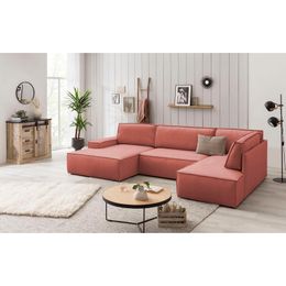 OTTO home Wohnlandschaft &raquo;SHERWOOD U-Form, 329 cm - OTTO. Verl&auml;ssliche Qualit&auml;t.&laquo; Schlaffunktion m. Bettkasten (194x139 cm), Cord, Vintage, 
