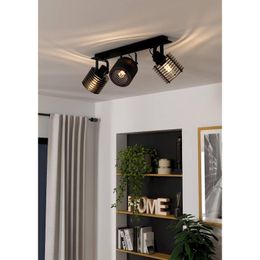 Eglo Deckenspot &raquo;SEGOVIA&laquo; E27 1 Stk. Deckenlampe, Metall und Holz in Schwarz, Deckenspot mit E27 Fassung schwarz 3, &Oslash; 0 H: 17,2cm, 1 Stk.