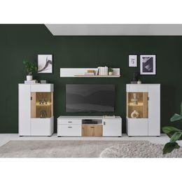 Home Affaire Wohnwand &raquo;Hudson, moderne Anbauwand, Wohnzimmer-Set, Komplettset&laquo; Set, 4 Stk. tlg. wei&szlig; B/H/T: 320cmcm x 170cmcm x 42cmcm