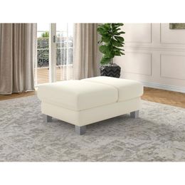 Sit & More sit&more Polsterhocker &raquo;Dundee&laquo; mit Klappfunktion, Federkern und hochwertigen Edelstahlf&uuml;&szlig;en beige B/H/T: 75cm x 46cm, Struktur weich,mit 