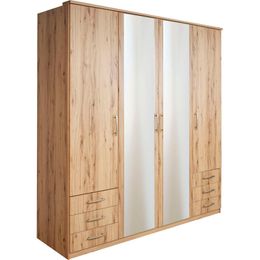 Priess Kleiderschrank &raquo;Husum&laquo; mit dekorativen Kranz, wahlweise mit Schubk&auml;sten beige Holzwerkstoff B/H/T: 185cm x 196cm x 57cm, Schubladen: 6 Stk. 