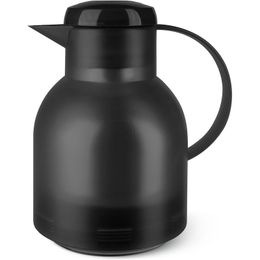 Emsa Isolierkanne &raquo;Samba&laquo; 1 l zeitloses Design, einfacher Knopfdruck, 24h kalt, 12h warm schwarz Glas, Kunststoff 1 l