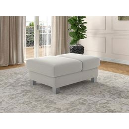 Sit & More sit&more Polsterhocker &raquo;Dundee&laquo; mit Klappfunktion, Federkern und hochwertigen Edelstahlf&uuml;&szlig;en silber B/H/T: 75cm x 46cm, Struktur,mit Klappfunktion