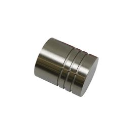 Gardinia Gardinenstangen-Endst&uuml;ck &raquo;Zylinder&laquo; Serie Einzelprogramm Chicago &Oslash; 20 mm silber 2 Stk.