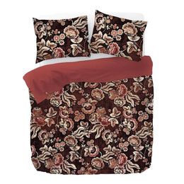 Kayori Bettw&auml;sche &raquo;Reza&laquo; 2 Stk. 100% reiner Bio-Baumwoll-Satin rot Mako-Satin, Obermaterial: 100% Baumwolle B/L: 155cm x 220cm, 1 Stk., 1 Stk., Mako-