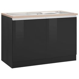 KOCHSTATION Sp&uuml;lenschrank &raquo;KS-Ohio&laquo; Breite 120 cm grau B/H/T: 120cm x 85cm x 60cm