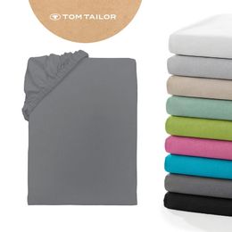 Tom Tailor HOME Spannbettlaken &raquo;Tom Tailor Jersey&laquo; ab Gr&ouml;&szlig;e 90x200 cm, Laken in hochwertiger Jersey Qualit&auml;t grau Jersey, Obermaterial: 100% Baumwolle