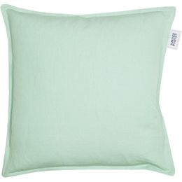 Sch&ouml;ner Wohnen Kollektion SCH&Ouml;NER WOHNEN-Kollektion Dekokissen &raquo;Lino&laquo; aus hochwertigem, nat&uuml;rlichem Materialmix gr&uuml;n Baumwolle, Leinen B/L: 38cm x 38cm, 1 Stk.