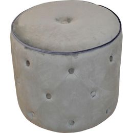Home Affaire Hocker 1 Stk. tlg. grau Samtbezug 100% Polyester B/H/T: 50cm x 45cm x 50cm, Samt