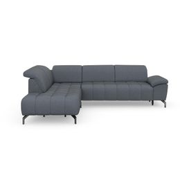 Sit & More sit&more Ecksofa &raquo;Cool L-Form&laquo; wahlweise mit Kopfteilverstellung und Vorziehsitz motorisch blau B/H/T: 272cm x 79cm x 220cm, Chenille, Ottomane links,
