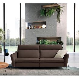 Egoitaliano 2-Sitzer &raquo;Gaia, modern, elegant und super komfortabel mit hoher R&uuml;ckenlehne&laquo; erstklassiger Sitzkomfort, Inkl. 2 Relaxfunktionen, mit Designfu&szlig; braun 