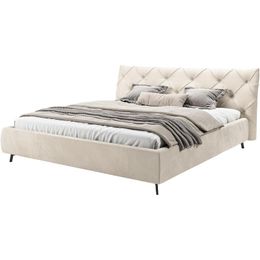 Home Affaire Polsterbett &raquo;Elloree, in 4 Breiten bis 200cm, auch in Leder&laquo; Kopfteilh&ouml;he 105 cm, belastbar bis 280 kg, auch in &Uuml;berl&auml;nge 220cm beige 94%