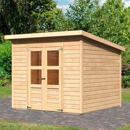 Karibu Gartenhaus &raquo;Baggersee 5&laquo; beige Holzwerkstoff ohne Fu&szlig;boden, ohne Dacheindeckung