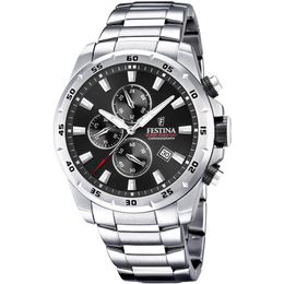 Festina Herren Chronograph &raquo;Chronograph Sport&laquo; Armbanduhr, Quarzuhr, Herrenuhr, Stoppfunktion, Edelstahlarmband silber Einheitsgr&ouml;&szlig;e
