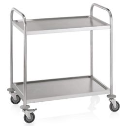 ich-zapfe Servierwagen mit 2 Borden, 85x53x95 cm, Edelstahl