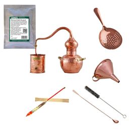 ich-zapfe Komplettset Destille, Destillierger&auml;t - Alembic Premium mit Reinzuchthefe, Kupfer 2L