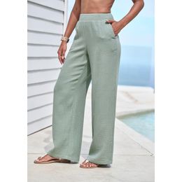 Beachtime By Lascana Damen Beachtime by Lascana Schlupfhose &raquo;aus weicher Musselinware mit elastischem Bund&laquo; lange Musselinhose, luftige Strandhose mit