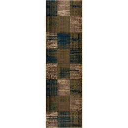 OTTO home Teppich &raquo;Beliz&laquo; rechteckig 9 mm H&ouml;he mit Konturenschnitt, Kurzflor, 3D-Design, mit Fransen, Wohnzimmer gr&uuml;n Kunstfaser B : 67cm 1 Stk., 9mm,