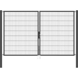 Alberts Zaundoppelt&uuml;r &raquo;Flexo&laquo; in verschiedenen Abmessungen schwarz Stahl B/H: 300cm x 180cm