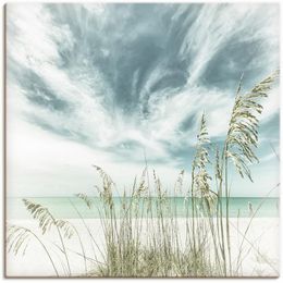 Artland Wandbild &raquo;Allein am Strand&laquo; Strandbilder 1 Stk. tlg. als Leinwandbild, Poster in verschied. Gr&ouml;&szlig;en blau Leinwand B/H/T: 70cm x 70cm, Leinwandbild 