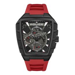 Police Herren Quarzuhr &raquo;Tough Gear&laquo; Armbanduhr, Herrenuhr, Silikonarmband, analog, Tag, Wochentag Einheitsgr&ouml;&szlig;e