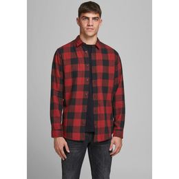 Jack & Jones Jack & Jones Herren Langarmhemd &raquo;JJEGINGHAM TWILL SHIRT L/S NOOS&laquo; rot M, N-Gr