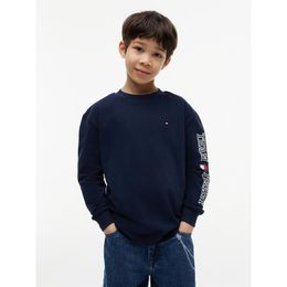 Tommy Hilfiger Jungen Langarmshirt Regular Fit, Kinder bis 16 Jahre, Druck auf einem Arm blau 6 (116)